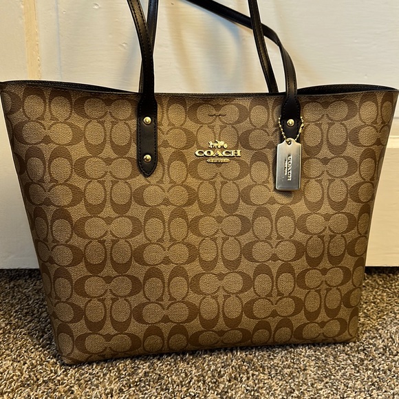 Coach | Bags | Coach Large Coated Canvas Tote | Poshmark
